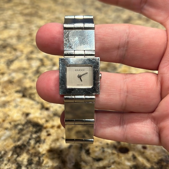 Gucci | Jewelry | Gucci Stainless Steel Square Bracelet Watch | Poshmark